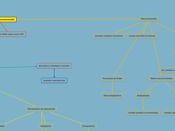 Microevolución y macroevolución - Mind Map