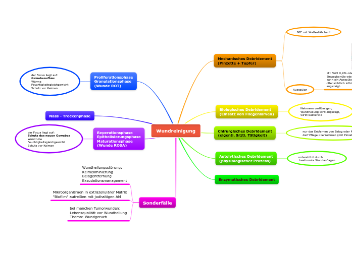 Wundreinigung - Mind Map