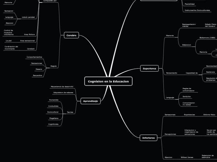 Cognision en la Educacion - Mind Map