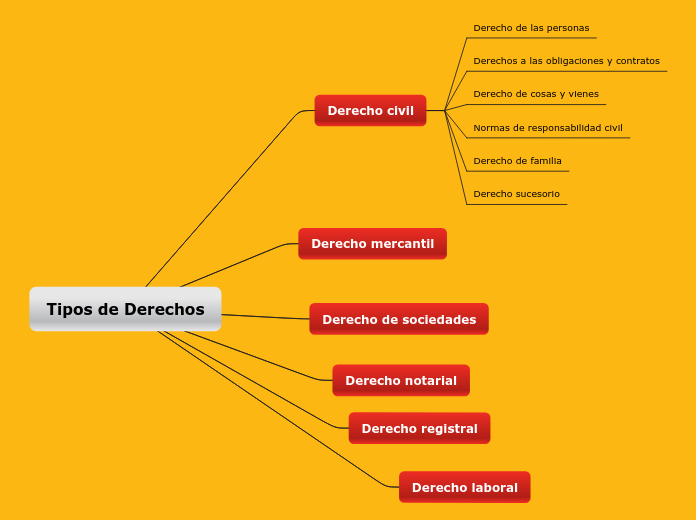 Tipos De Derechos Mind Map