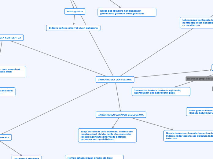 INDARRA ETA LAN FISIKOA - Mind Map