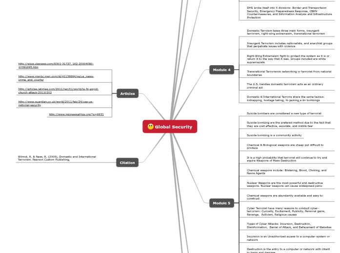 Global Security - Mind Map