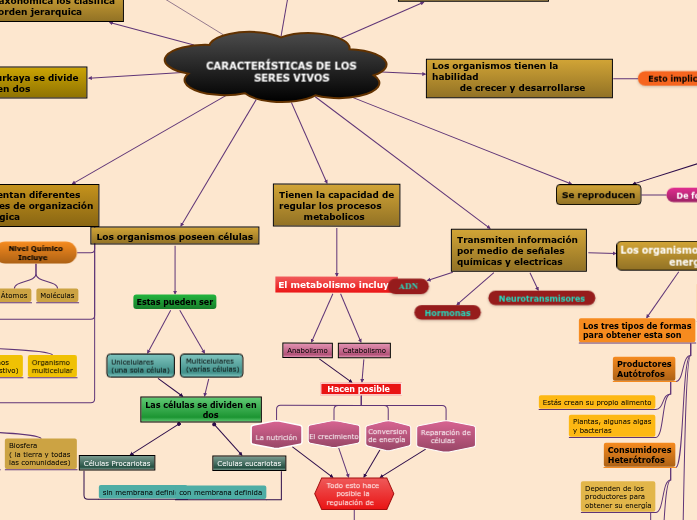 CARACTERÍSTICAS DE LOS SERES...- Mind Map