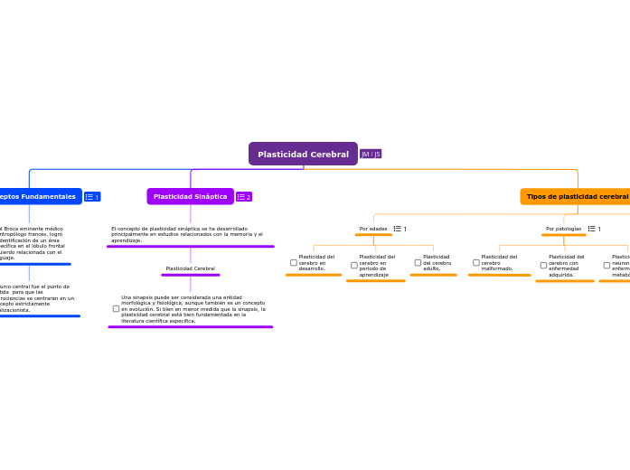 Plasticidad Cerebral - Mind Map