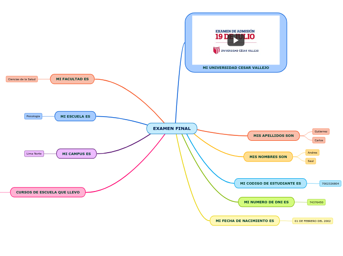 EXAMEN FINAL - Mind Map