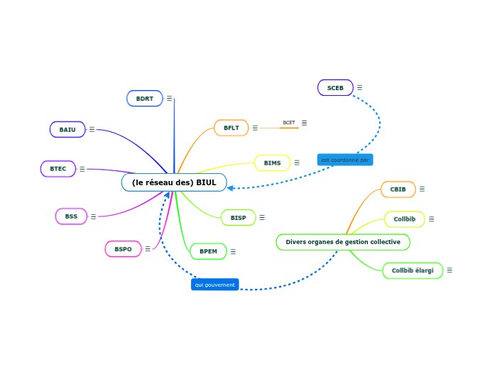 (le réseau des) BIUL - Mind Map