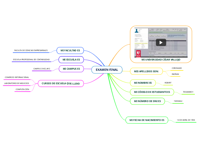 EXAMEN FINAL - Mind Map