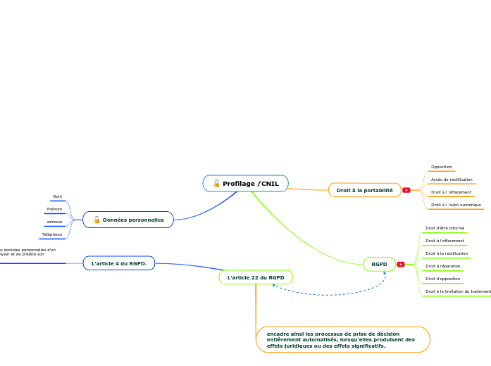 Profilage /CNIL - Mind Map