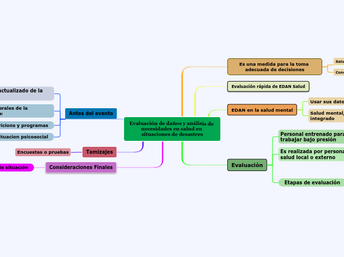 Evaluación De Daños Y Análisis De Necesida Mind Map